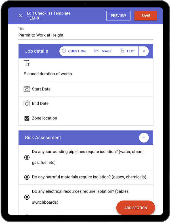 Checklist action tracking system - TeamAssurance
